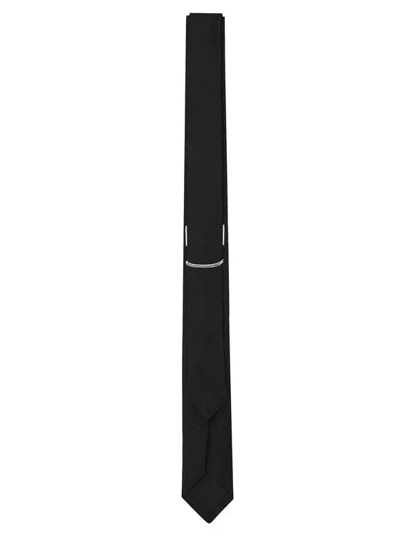 Saint Laurent Cravatta In Seta - Black