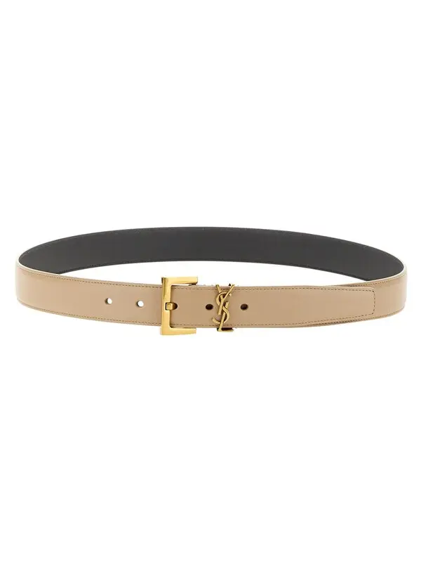 Saint Laurent Cintura "cassandre - Beige