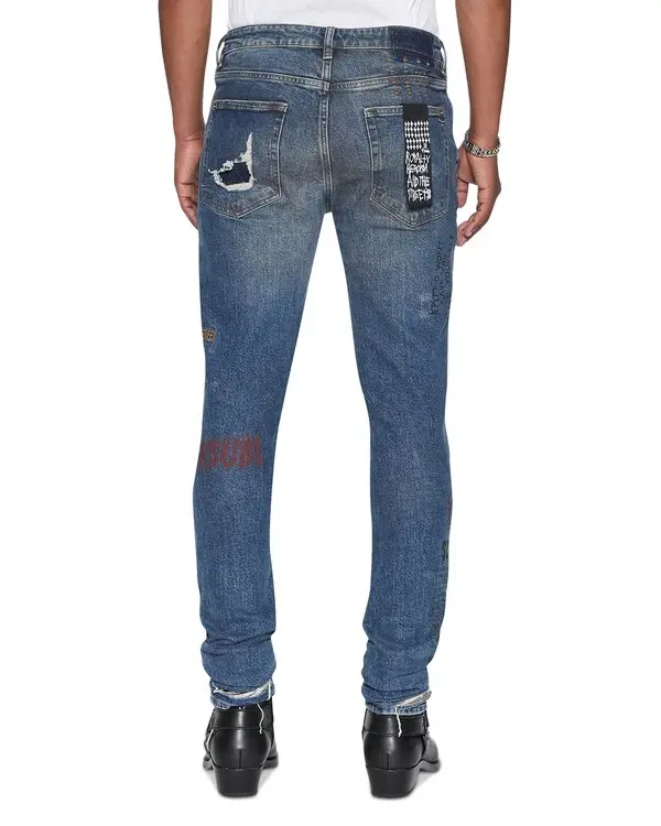 Ksubi Van Winkle Cotton Blend Billy Blue Skool Skinny 33 Jeans