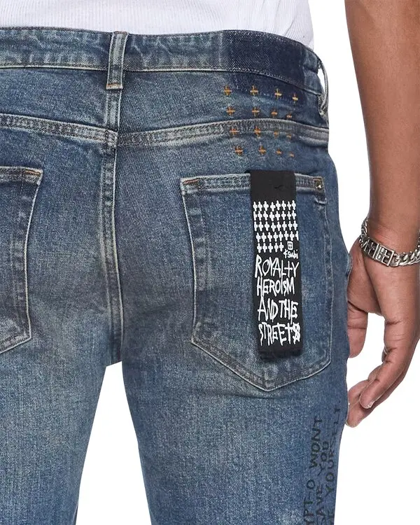 Ksubi Van Winkle Cotton Blend Billy Blue Skool Skinny 33 Jeans