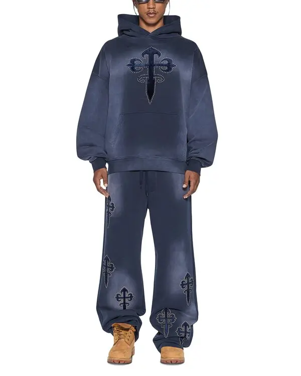 Ksubi Kaliba Ekcess Cotton Cross Graphic Hoodie