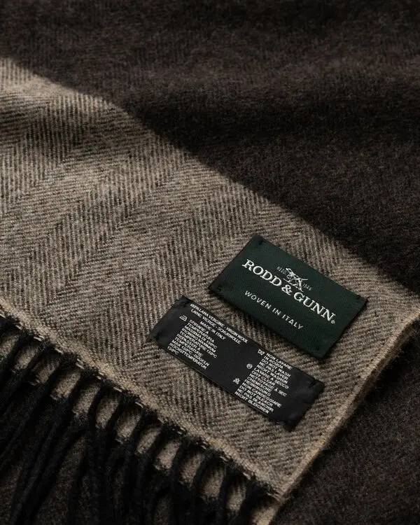 Rodd & Gunn Darlington Cashmere Fringe Scarf - Mud