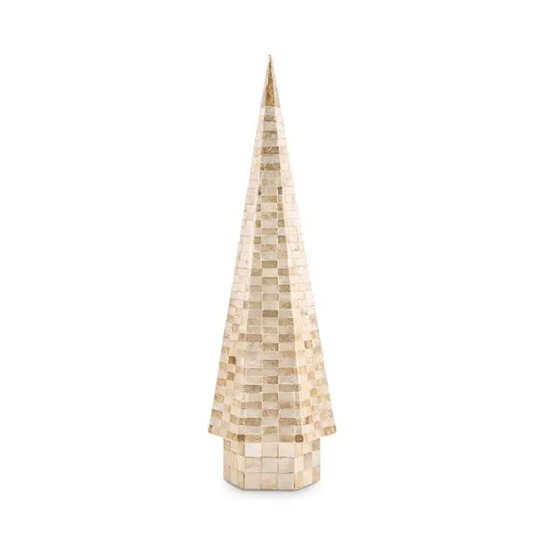 MACKENZIE-CHILDS Mocha Check Capiz Large Tree