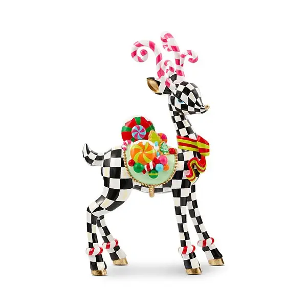 MACKENZIE-CHILDS Confetti Christmas Standing Deer Figure