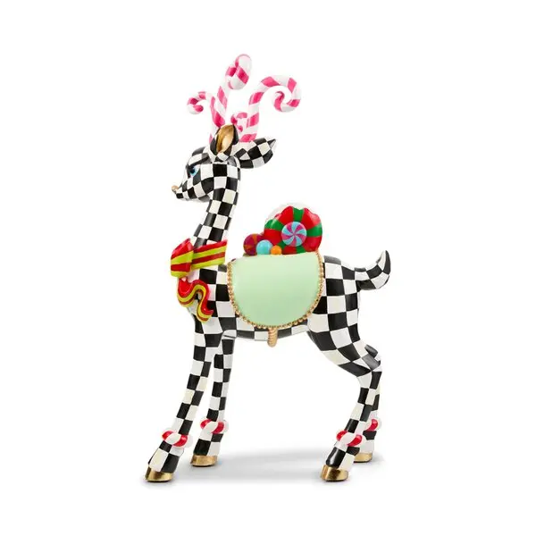 MACKENZIE-CHILDS Confetti Christmas Standing Deer Figure
