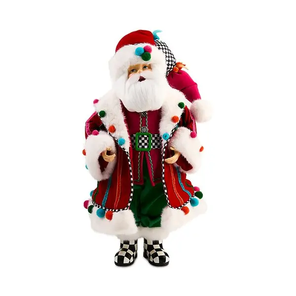 MACKENZIE-CHILDS Confetti Christmas Fabric Santa Figure