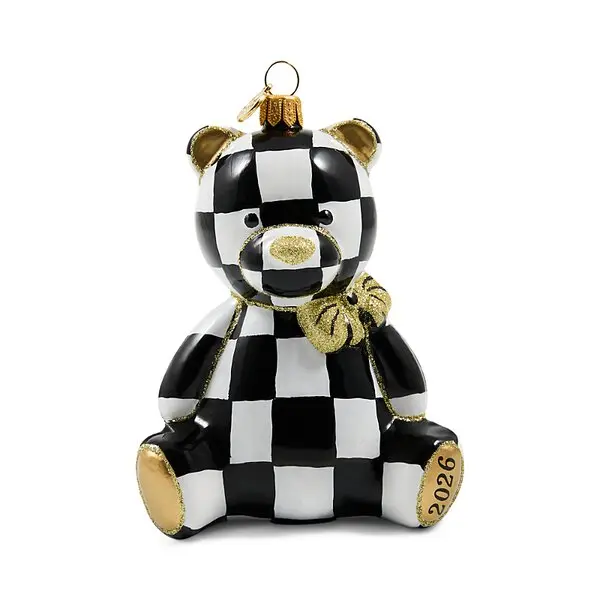 MACKENZIE-CHILDS 2026 Courtly Bear Glass Ornament