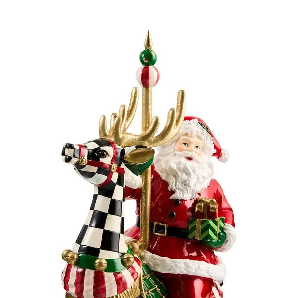 MACKENZIE-CHILDS Carousel Santa Figurine
