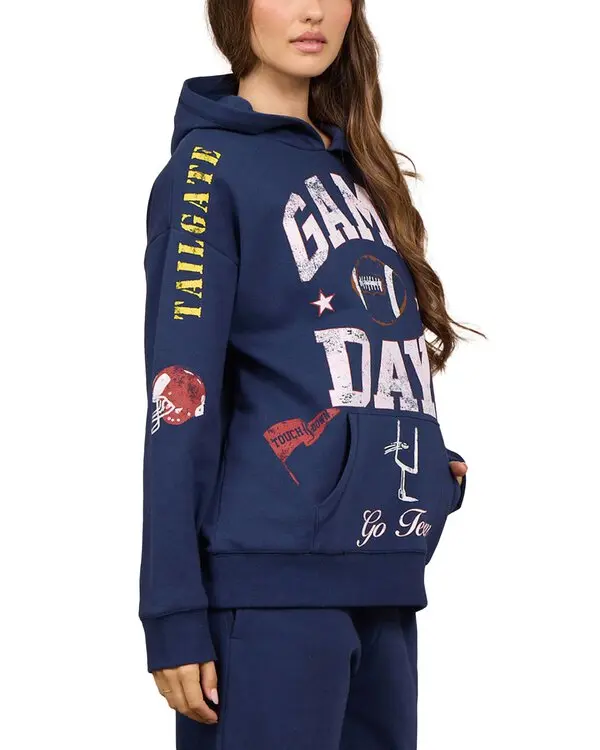 Vintage Havana Game Day Printed Fleece Hoodie
