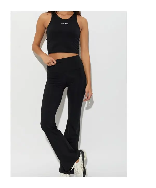 ANINE BING Logo-print Cropped Top