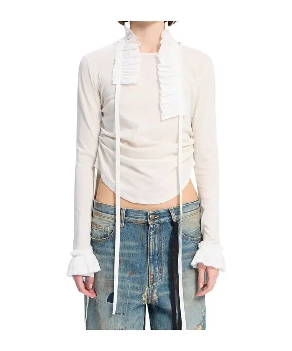ANN DEMEULEMEESTER Long-sleeve Pleated Top