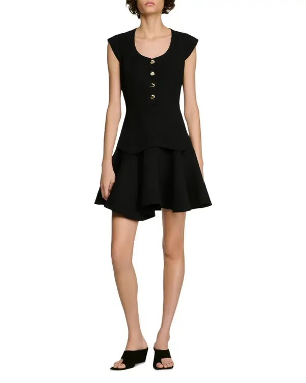 Sandro Brittany Button Front Flare Dress