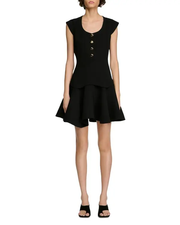 Sandro Brittany Button Front Flare Dress
