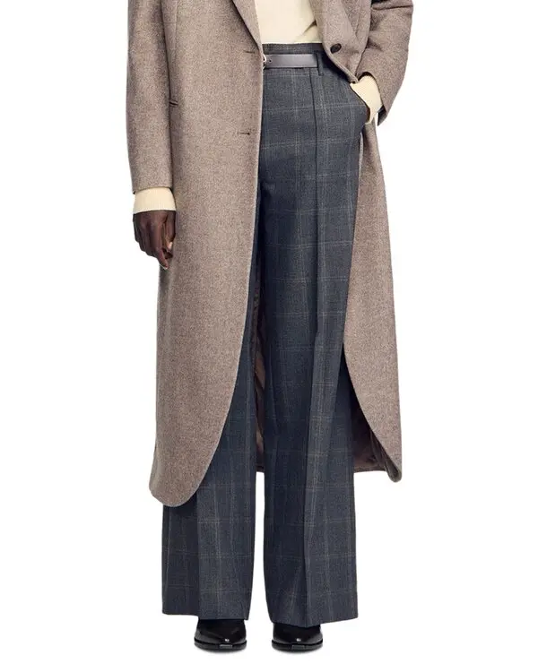 Sandro Colton Belted Straight Leg Pants