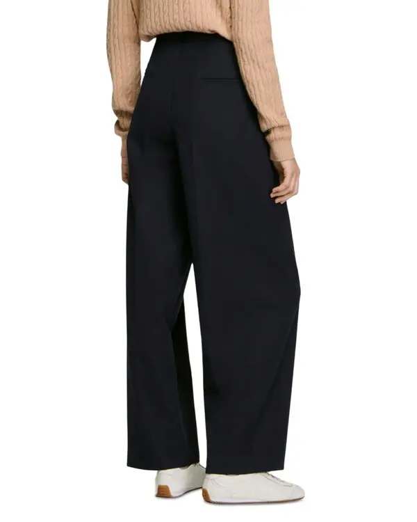 Sandro Winslow Button Detail Wide Leg Pants