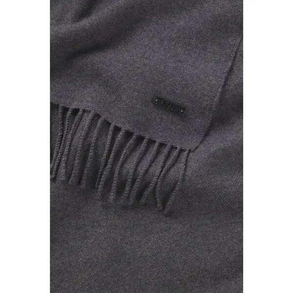 Hugo Boss Solidcolor Fabric Scarf With Fine Tassels