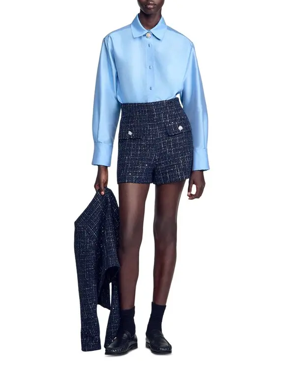 Sandro Oliva Tweed Shorts