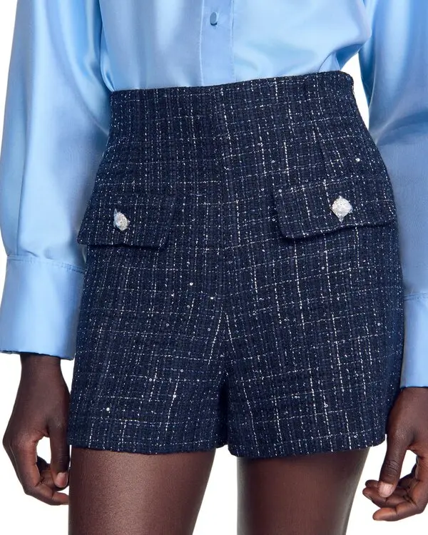 Sandro Oliva Tweed Shorts