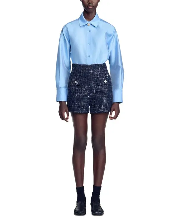Sandro Oliva Tweed Shorts