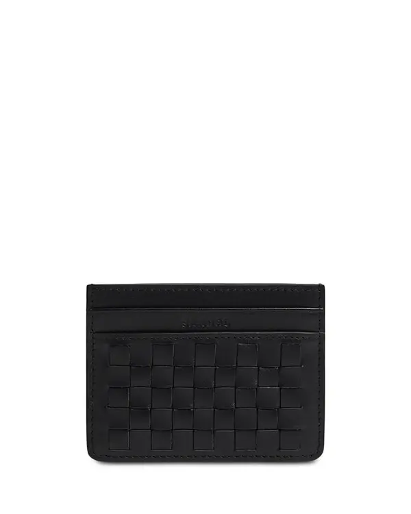 Sandro Braided Leather Card Holder