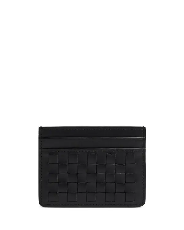Sandro Braided Leather Card Holder
