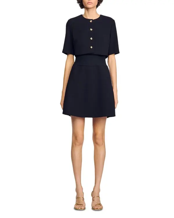 Sandro Georgina Layered Look Mini Dress