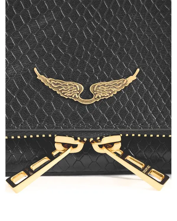 Zadig&Voltaire Rock Mini Soft Wild Embossed Leather Clutch