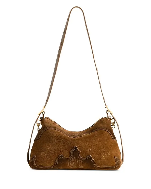 Zadig&Voltaire Jim Mini Western Suede Shoulder Bag - Cognac