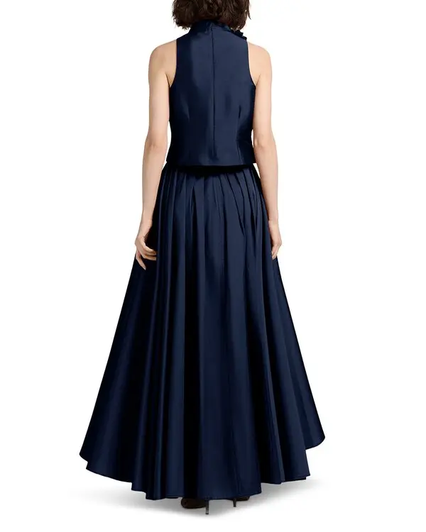 EMILY SHALANT 3d Flower Taffeta Top - Navy