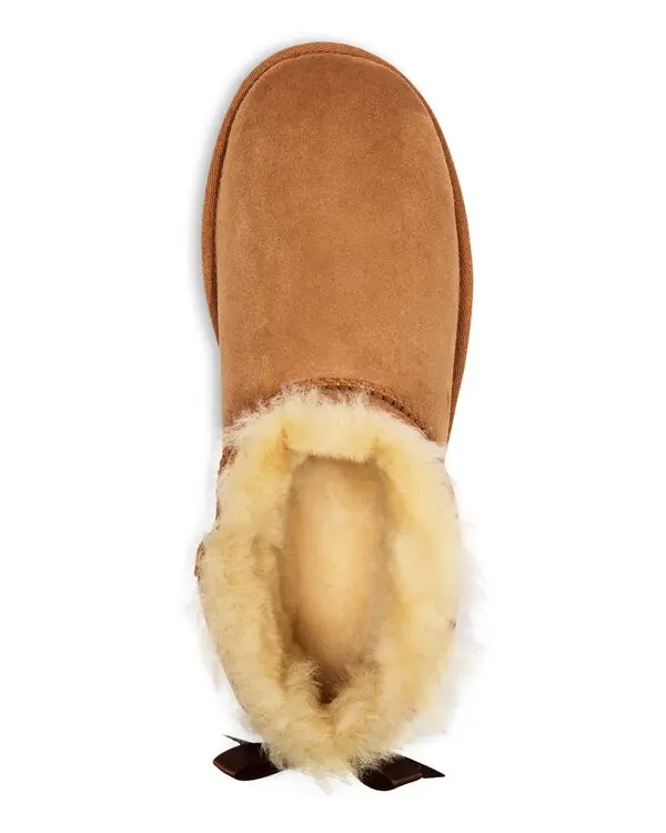 UGG Ultra Mini Bailey Bow Shearling Lined Boots - Chestnut