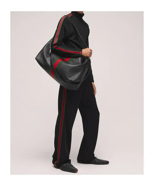 Gucci Viscose Jersey Sportswear Pants With Web - Black