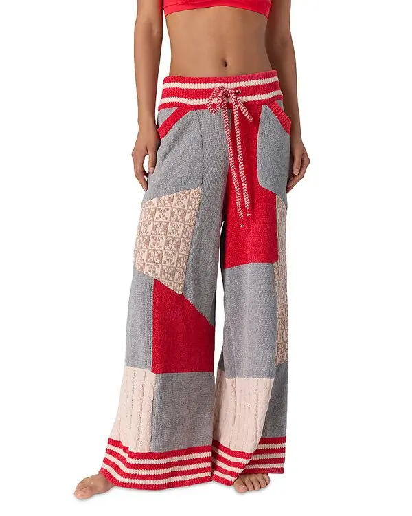 Free People Snow Much Fun Patchwork Drawstring Lounge Pants