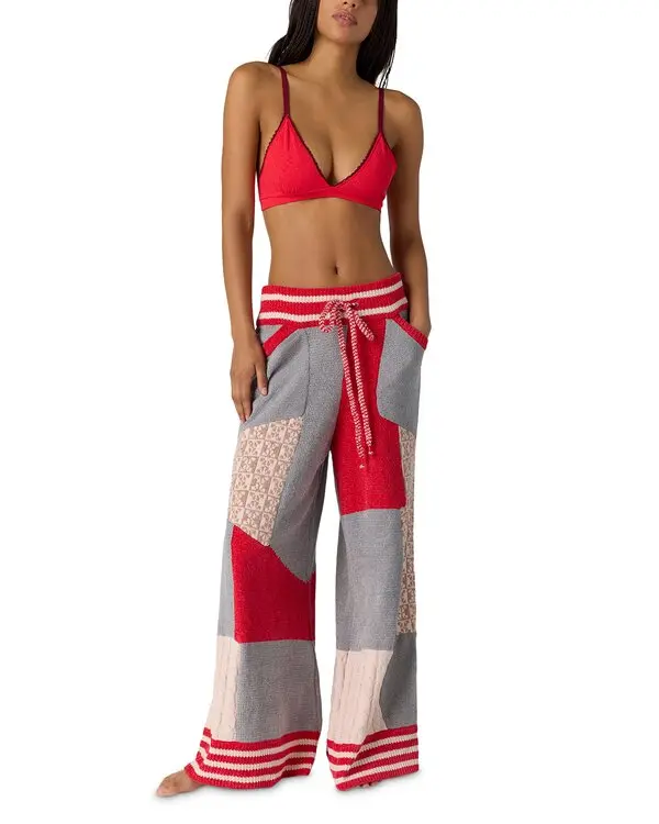 Free People Snow Much Fun Patchwork Drawstring Lounge Pants