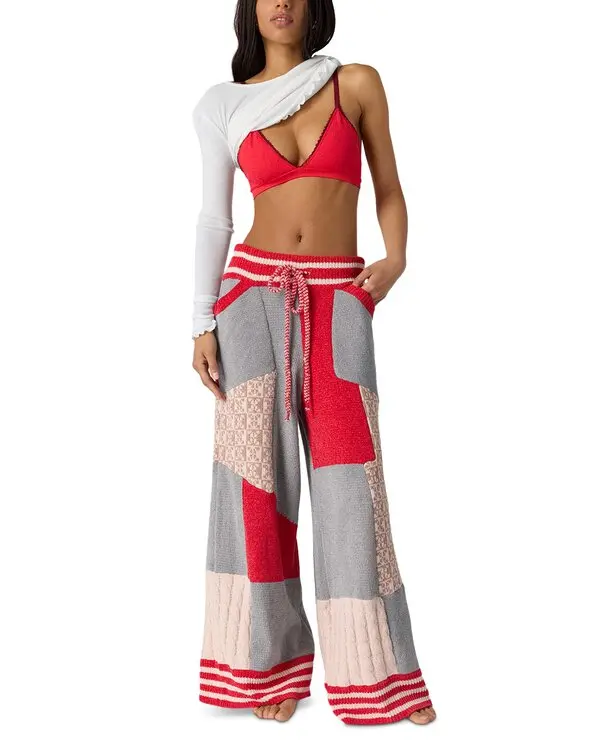 Free People Snow Much Fun Patchwork Drawstring Lounge Pants