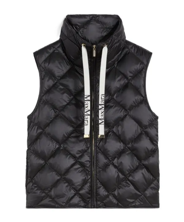 Max Mara Water-repellent Nylon Canvas Gilet - Black