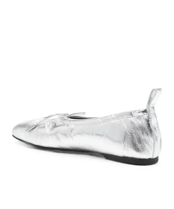 ALOHAS Rosalind Shimmer Leather Ballet Flats - Silver