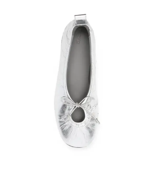 ALOHAS Rosalind Shimmer Leather Ballet Flats - Silver