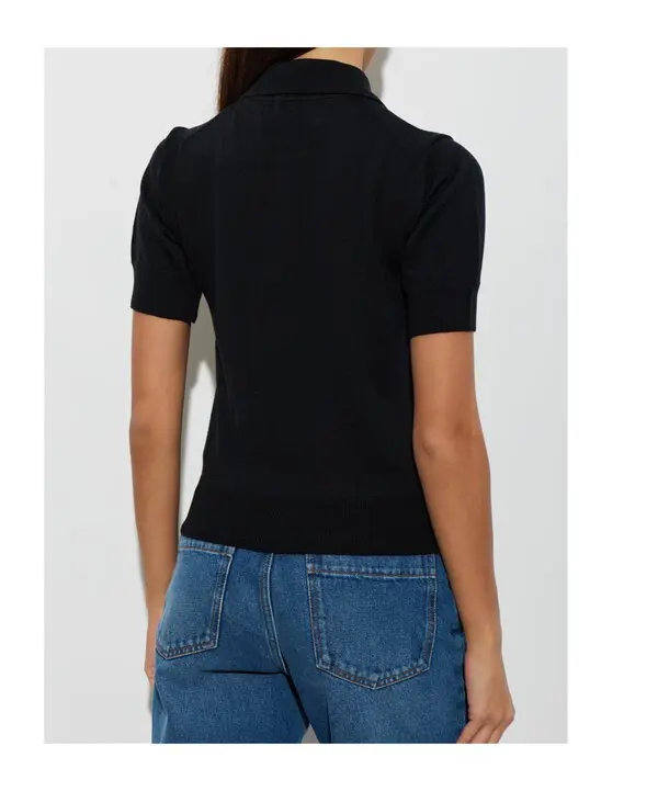 AMI Paris Short-sleeved Knit Polo Shirt