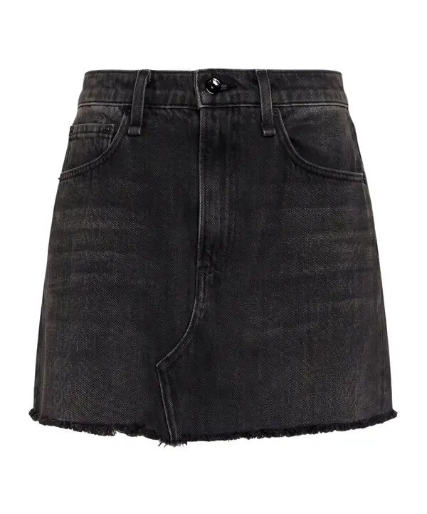 Rag & Bone Colorful Denim Midi Skirt - Black