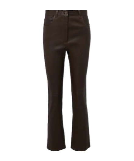 JOSEPH Duke Casual Leather Trousers - Brown