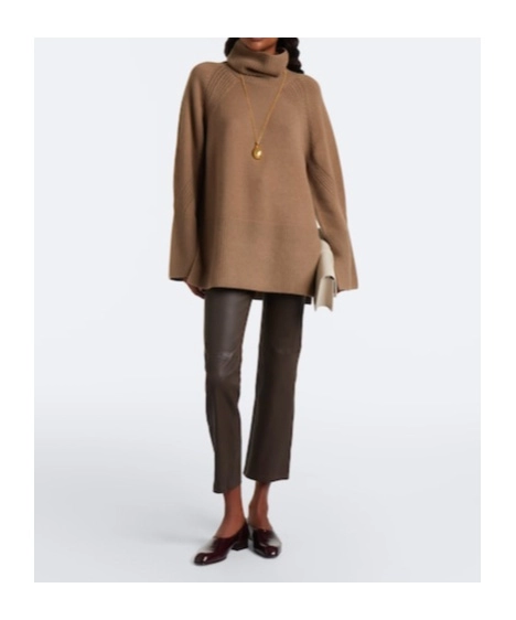 JOSEPH Duke Casual Leather Trousers - Brown