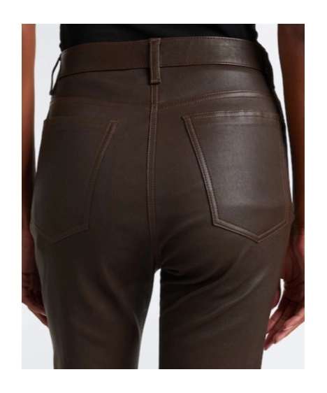 JOSEPH Duke Casual Leather Trousers - Brown