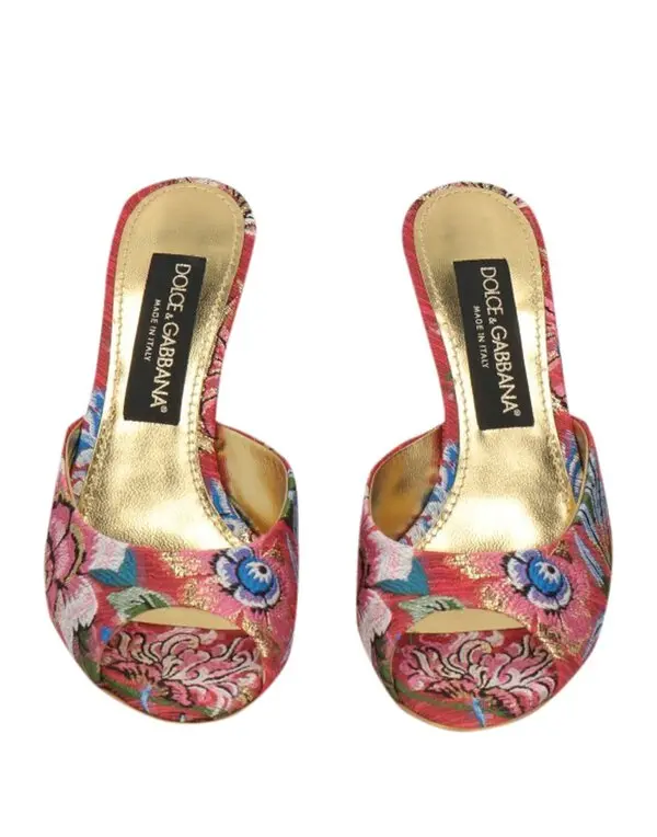 Dolce & Gabbana Floral Canvas Slide Sandals