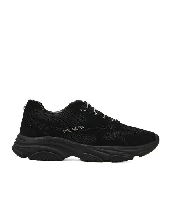 Steve Madden Meshpaneled Laceup Sneakers - Black