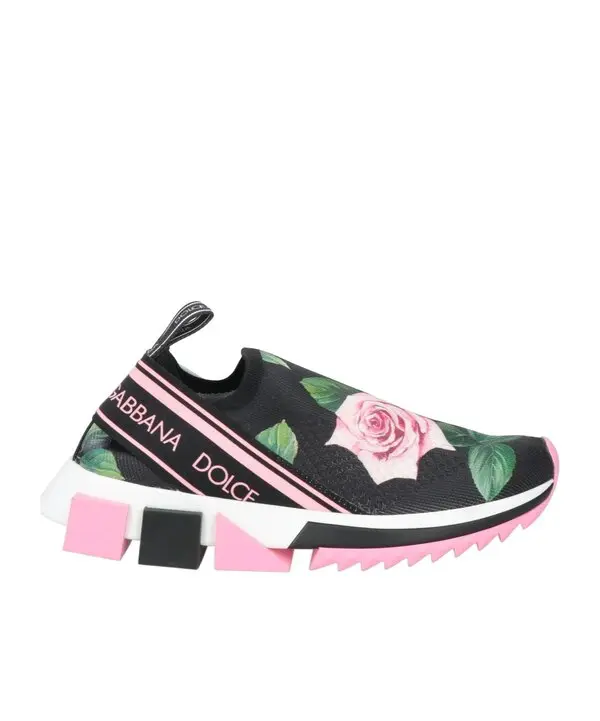Dolce & Gabbana Floral-pattern Sock Shoes - Black