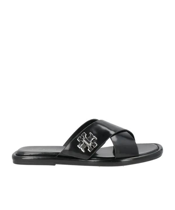 Tory Burch Glossy Leather Sandals - Black