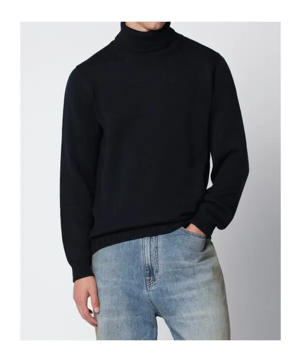 ROBERTO COLLINA Ribbed Turtleneck Knitted Sweater