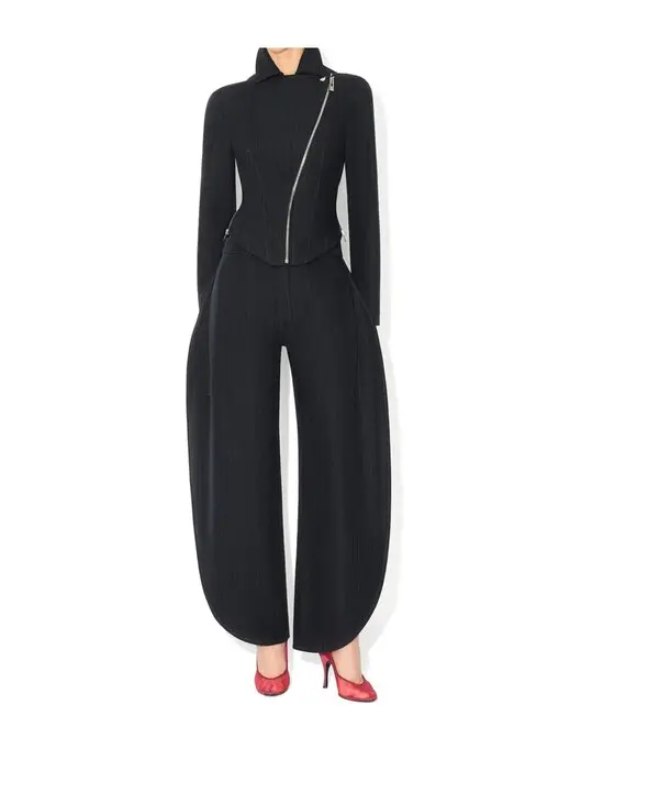 Alaïa Wool Denim Biker Jacket
