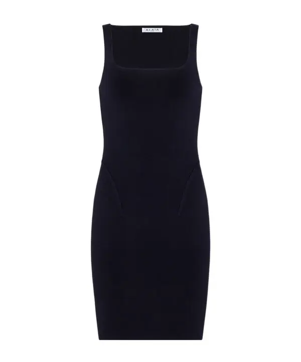 Alaïa Satin Knit Mini Bodycon Dress - Black