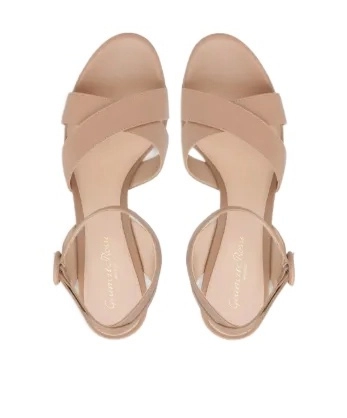 GIANVITO ROSSI 105mm Sabrina Criss-cross Platform Heeled Sandals - Nude